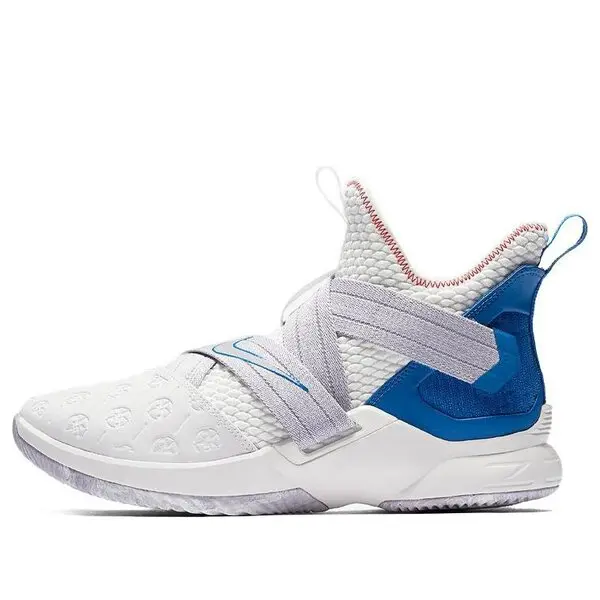 Nike Lebron Soldier High Top Athletic Sneakers - White/purple/blue
