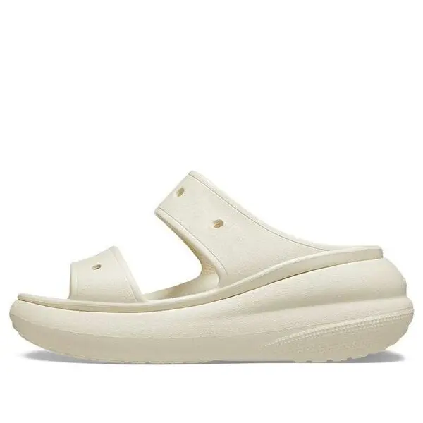 CROCS Classic Crush Platform Slide Sandals - Bone