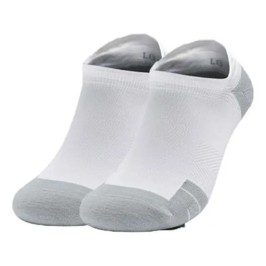 Under Armour Iso-chill Armourdry No Show Tab Socks - White/grey