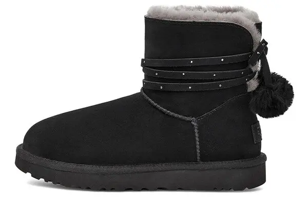 UGG Mini Bailey Bow Pom Ankle Boots