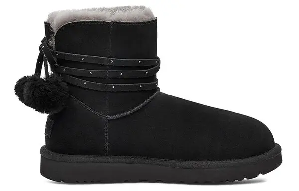 UGG Mini Bailey Bow Pom Ankle Boots