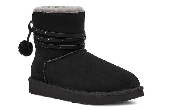 UGG Mini Bailey Bow Pom Ankle Boots