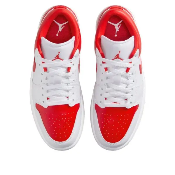 JORDAN 1 Low Sneakers - White/chile Red