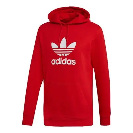 Adidas Originals Trefoil Drawstring Hoodie - Red