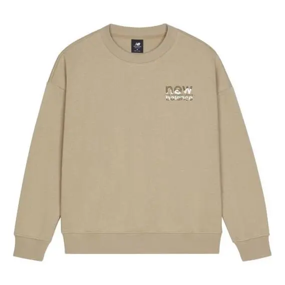 NEW BALANCE Crew Neck Pullover - Brown/white