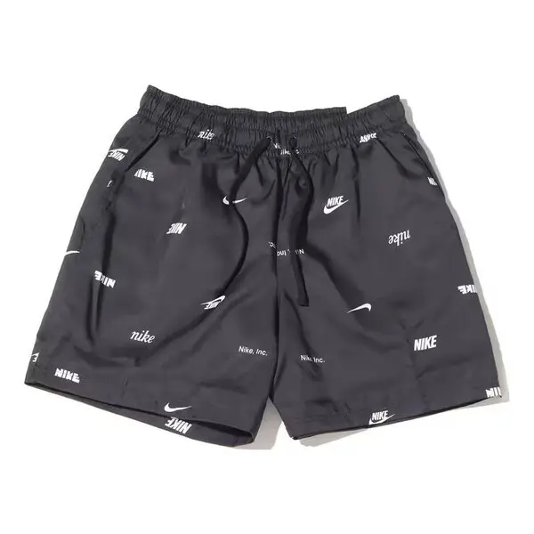 Nike Club Woven Allover Print Flow Shorts - Black