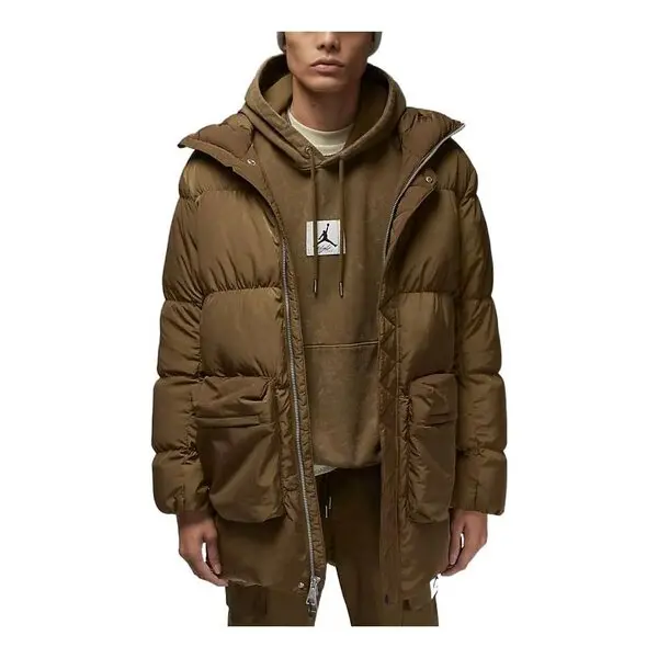 JORDAN Logo Zipper Mid-length Down Jacket - Default Colorway