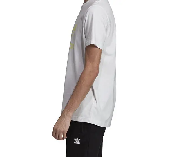 Adidas Originals Chest Logo Printing Sports Short Sleeve White - White/yellow