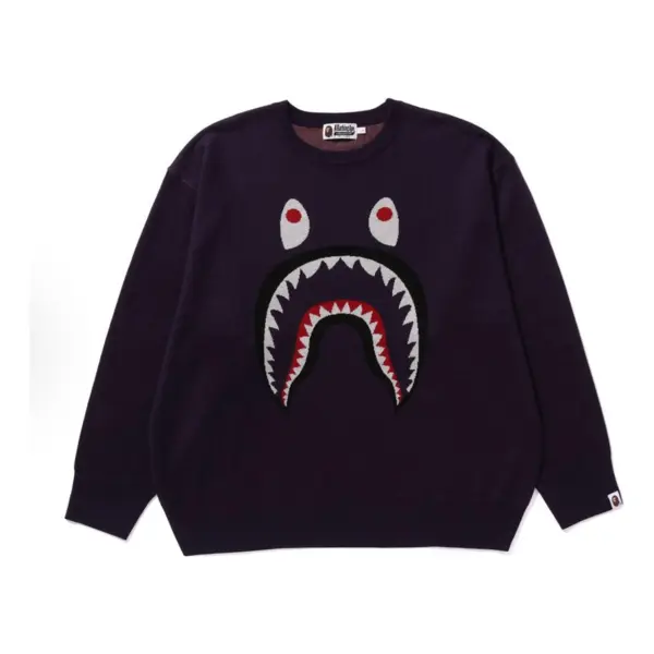 A BATHING APE Shark Jacquard Pullover - Purple