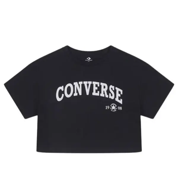 CONVERSE Retro Chuck Cropped T-shirt - Black