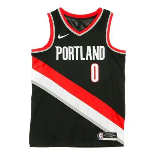 Nike Portland Blazers Lillard 0 Fan Edition Basketball Jersey - Black