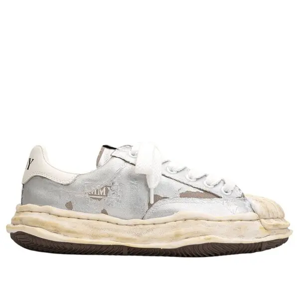 Mihara Yasuhiro Blakey Og Sole Film Attached Canvas Low Top Sneakers - Silver