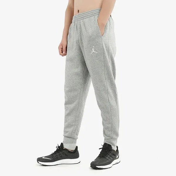 JORDAN Flight Fleece Embroidered Logo Fleece Lined Bundle Feet Sports Pants/trousers/joggers Gray - Grey