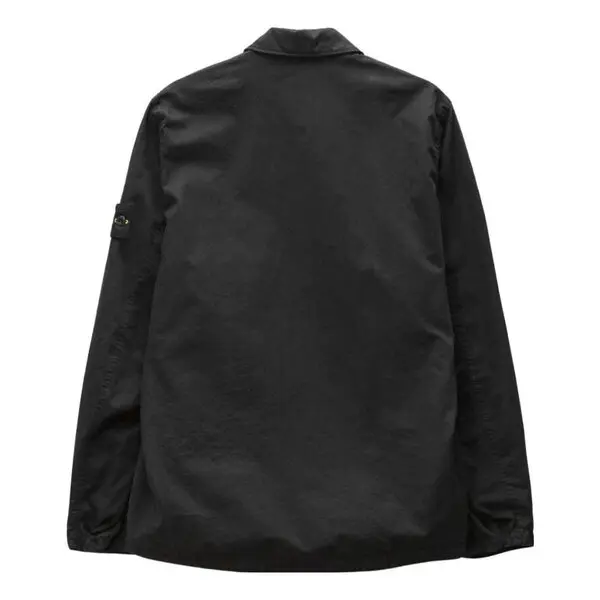 Stone Island Brushed Cotton Canvas Zip Shirt Jacket - Black