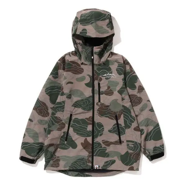 A BATHING APE Layered Line Camo Shell Jacket - Beige