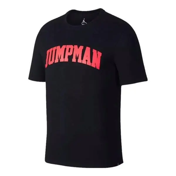 Nike Jordan Letter Printed Casual Short Sleeve T-shirt 'black Red - Black/red