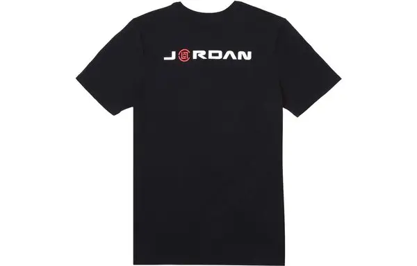 JORDAN X Clot Crossover Printing Round Neck Short Sleeve Us Edition - Black
