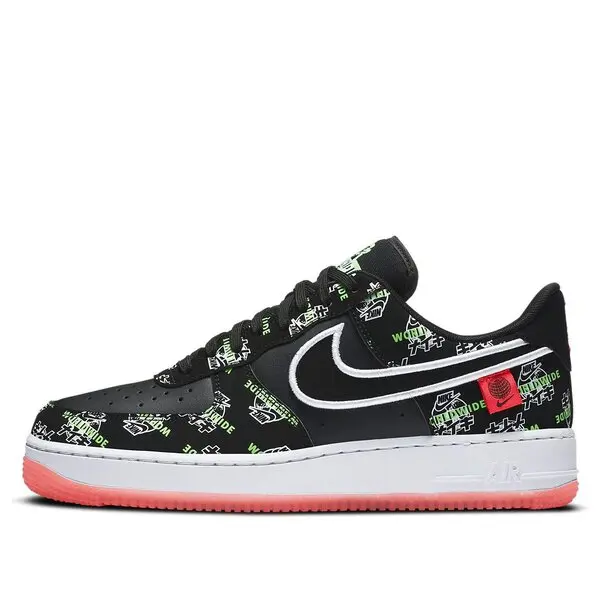 Nike Force 1 '07 Lv8 Worldwide Sneakers - Black/white/red