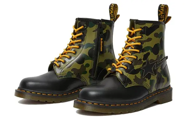 Dr. Martens A Bathing Ape X 1460 Zip Camo Boots