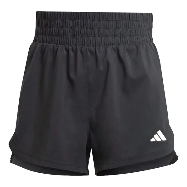 Adidas Pacer Training 3-stripes High-rise Woven Shorts - Black/white