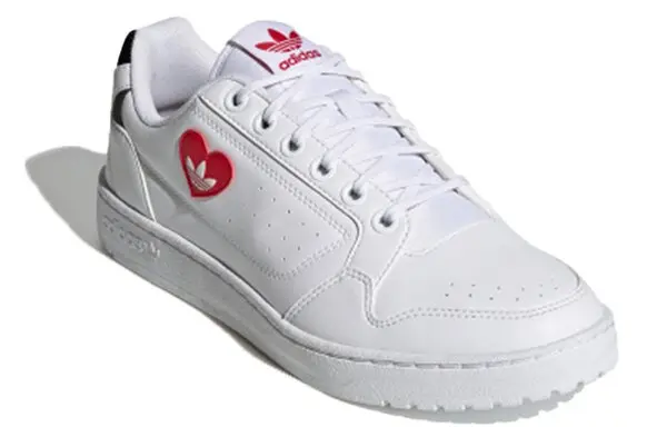Adidas Ny 90 "heart Logo" Low Top Sneakers - White/black/red