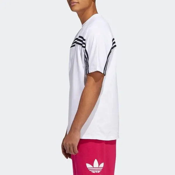 Adidas Originals 3-stripe Tee Stripe Logo Embroidered Short Sleeve - White