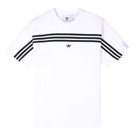 Adidas Originals 3-stripe Tee Stripe Logo Embroidered Short Sleeve - White