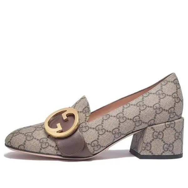 Gucci Blondie Pump Gg Supreme Canvas - Beige/ebony