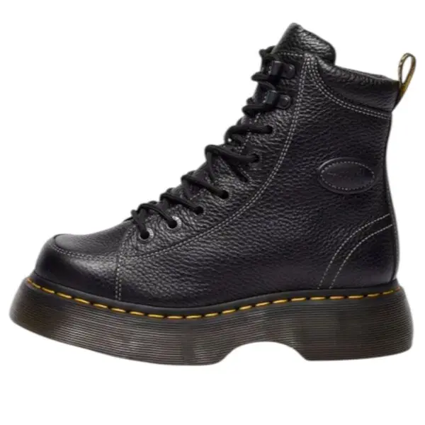 Dr. Martens Buzz 8-eye Milled Nappa Lace Up Boots - Black