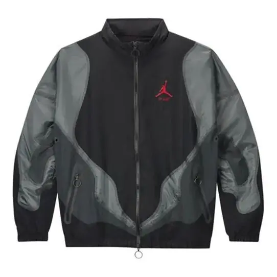 JORDAN X Off-white Woven Jacket - Black