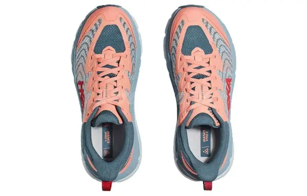 Hoka One One Mafate Speed 4 Athletic Sneakers - Papaya/real Teal