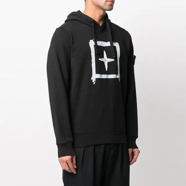 Stone Island Box Print Pullover Hoodie