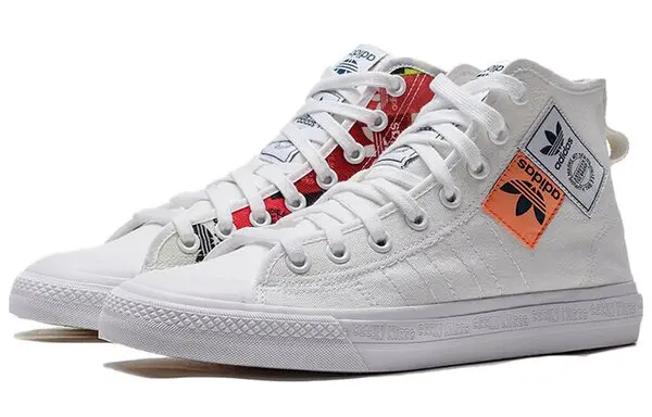 Adidas Nizza High Top Sneakers With Logo Patches