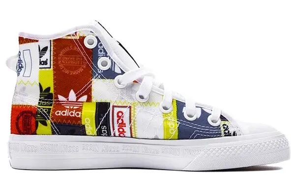 Adidas Nizza High Top Sneakers With Logo Patches