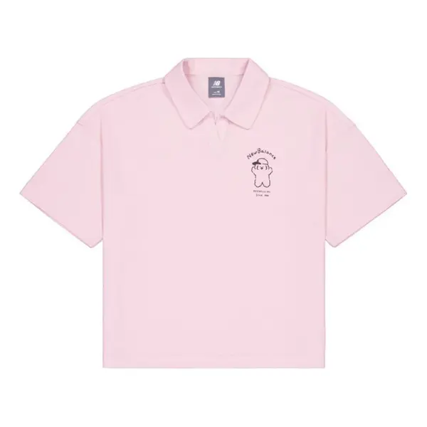 NEW BALANCE Graphic Polo Shirt - Pink