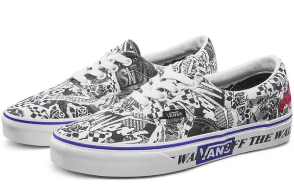 VANS Era Graffiti Print Lace-up Sneakers - Black/white