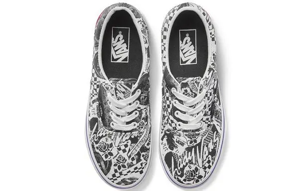VANS Era Graffiti Print Lace-up Sneakers - Black/white