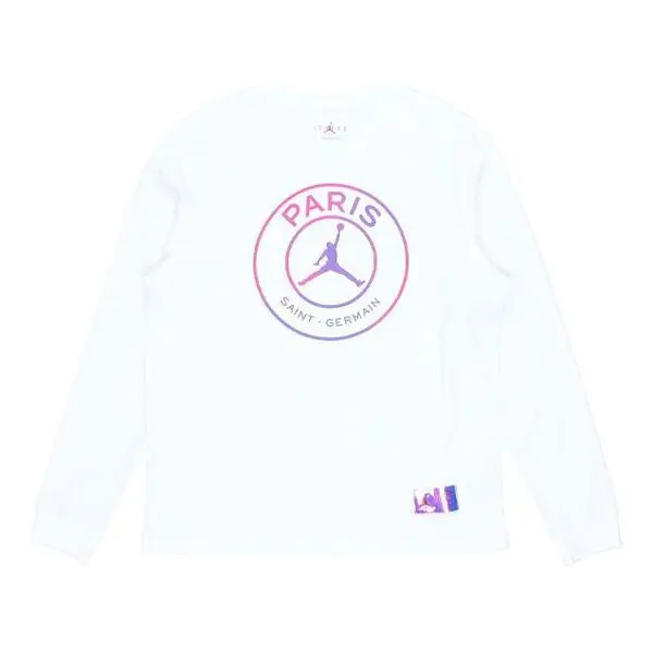 JORDAN Paris Saint-germain Casual Sports Long Sleeve Crewneck - White
