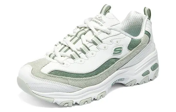 Sketchers Dlites 1.0 Athletic Sneakers - White/green