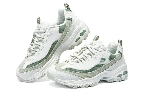 Sketchers Dlites 1.0 Athletic Sneakers - White/green