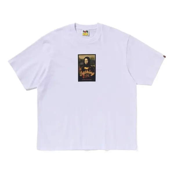 A BATHING APE Art Print Relaxed Fit Tee - White