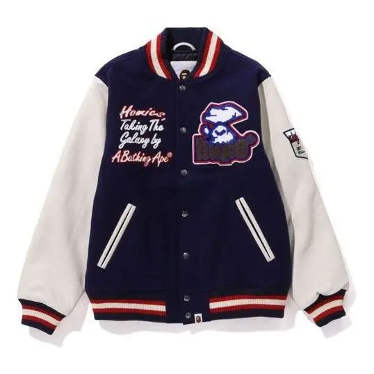 A BATHING APE Varsity Jacket - Navy