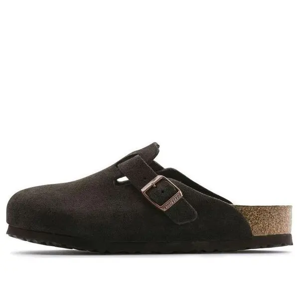 BIRKENSTOCK Boston Soft Footbed Suede Leather Clogs - Mocha