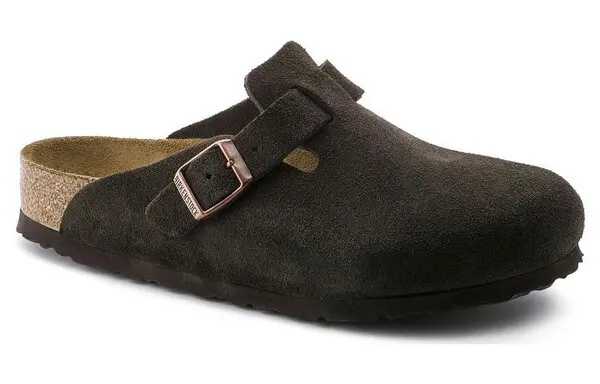 BIRKENSTOCK Boston Soft Footbed Suede Leather Clogs - Mocha