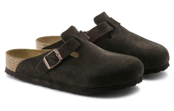 BIRKENSTOCK Boston Soft Footbed Suede Leather Clogs - Mocha
