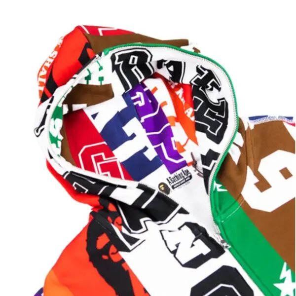 A BATHING APE Fans Scarf Full Zip Hoodie - Multi-color