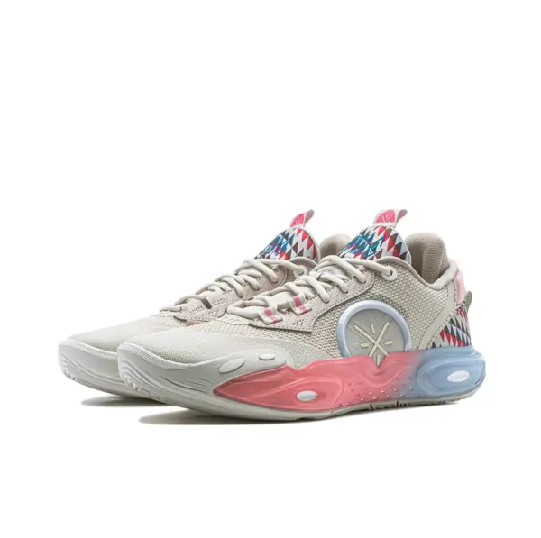 LI-NING Wade All City "origin" Athletic Sneakers - Beige/red/blue