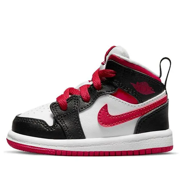 JORDAN 1 Mid Sneakers - Black/red/white