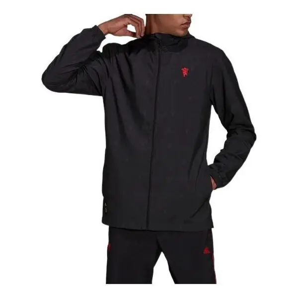 Adidas Manchester United Football Logo Zip Hooded Jacket - Default Colorway