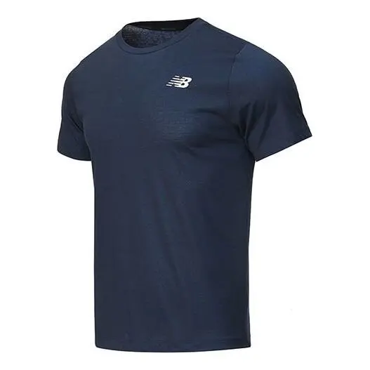 NEW BALANCE Impact Run Short Sleeve T-shirt Asia Sizing - Blue